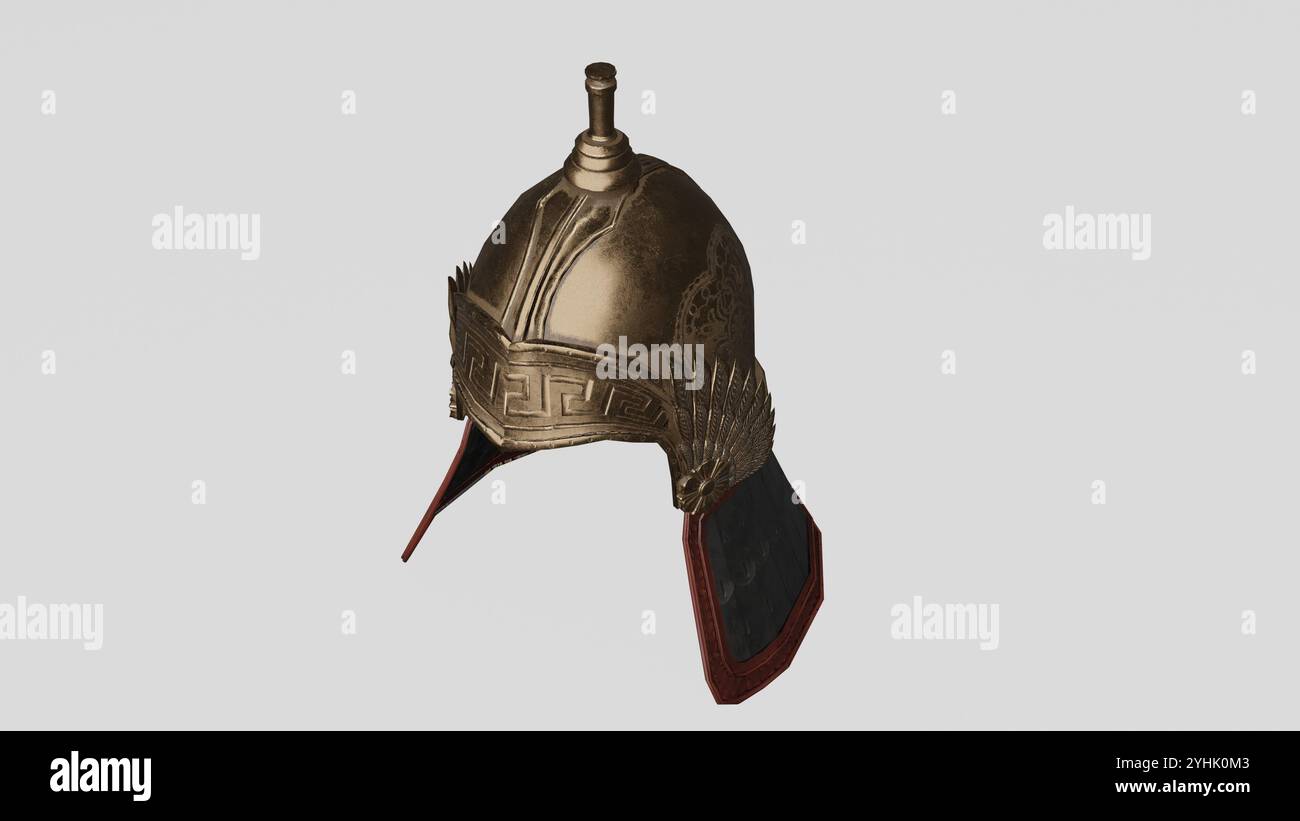 gold plated spartan helmet 4k photos Stock Photo - Alamy