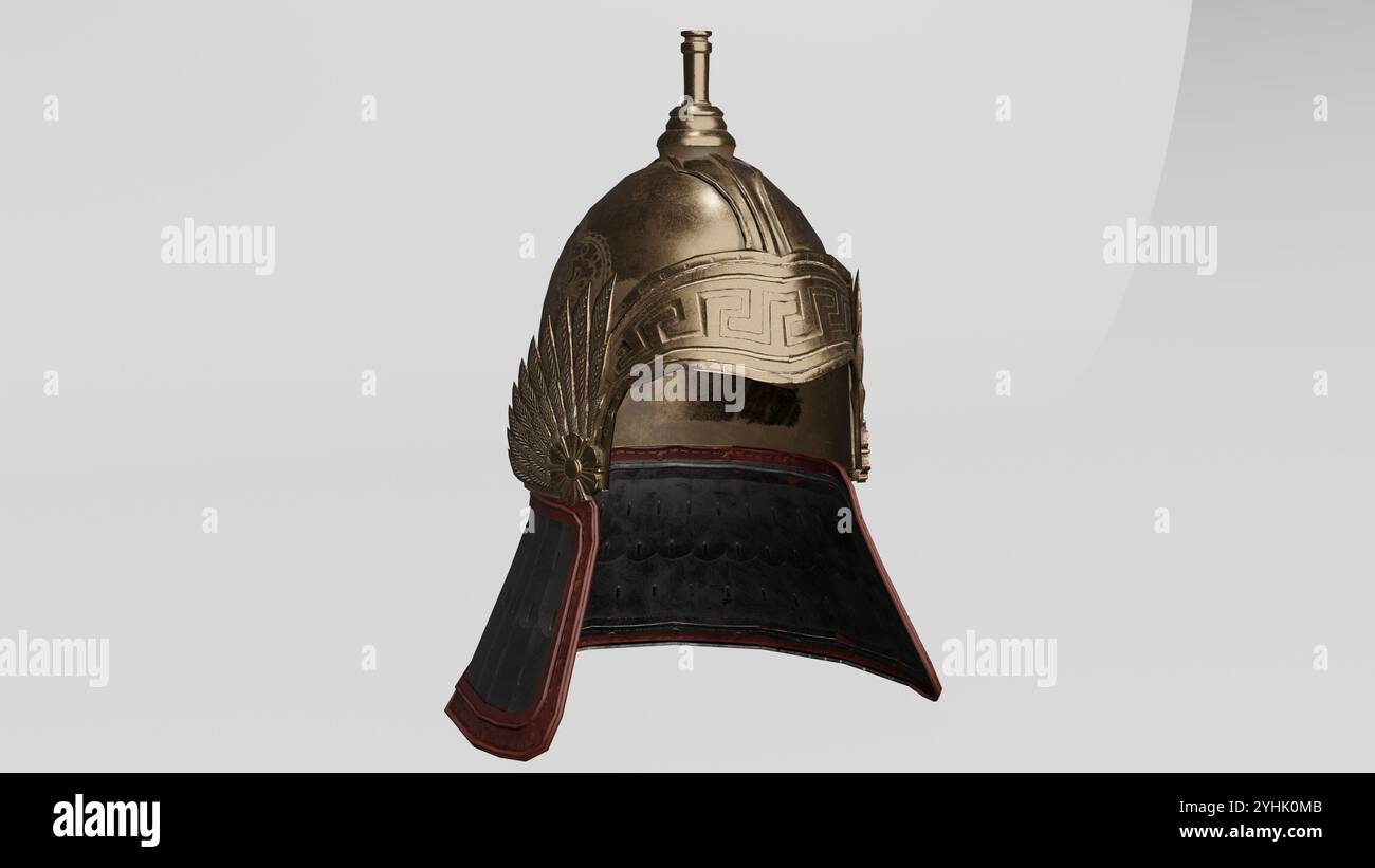 gold plated spartan helmet 4k photos Stock Photo - Alamy