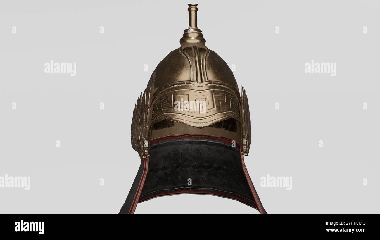 gold plated spartan helmet 4k photos Stock Photo - Alamy