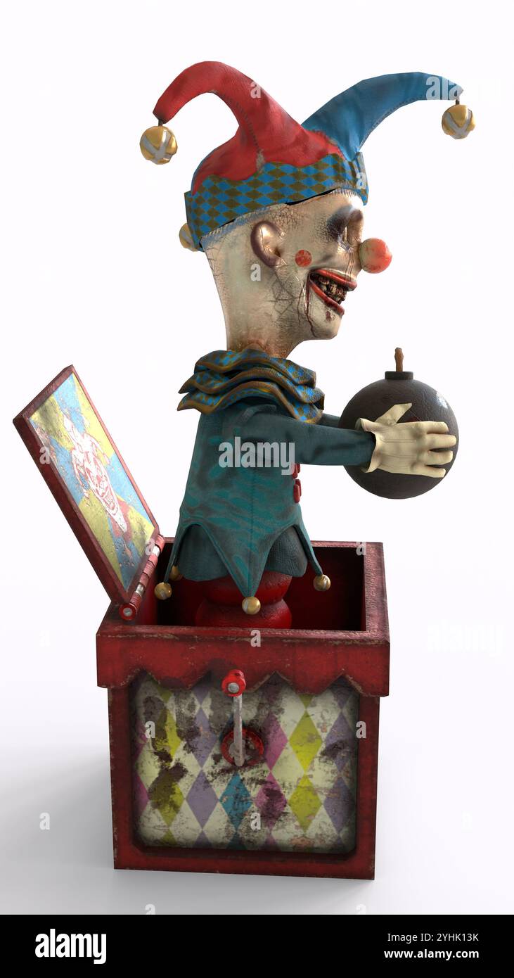 joker in the box with white background Stock Photo - Alamy