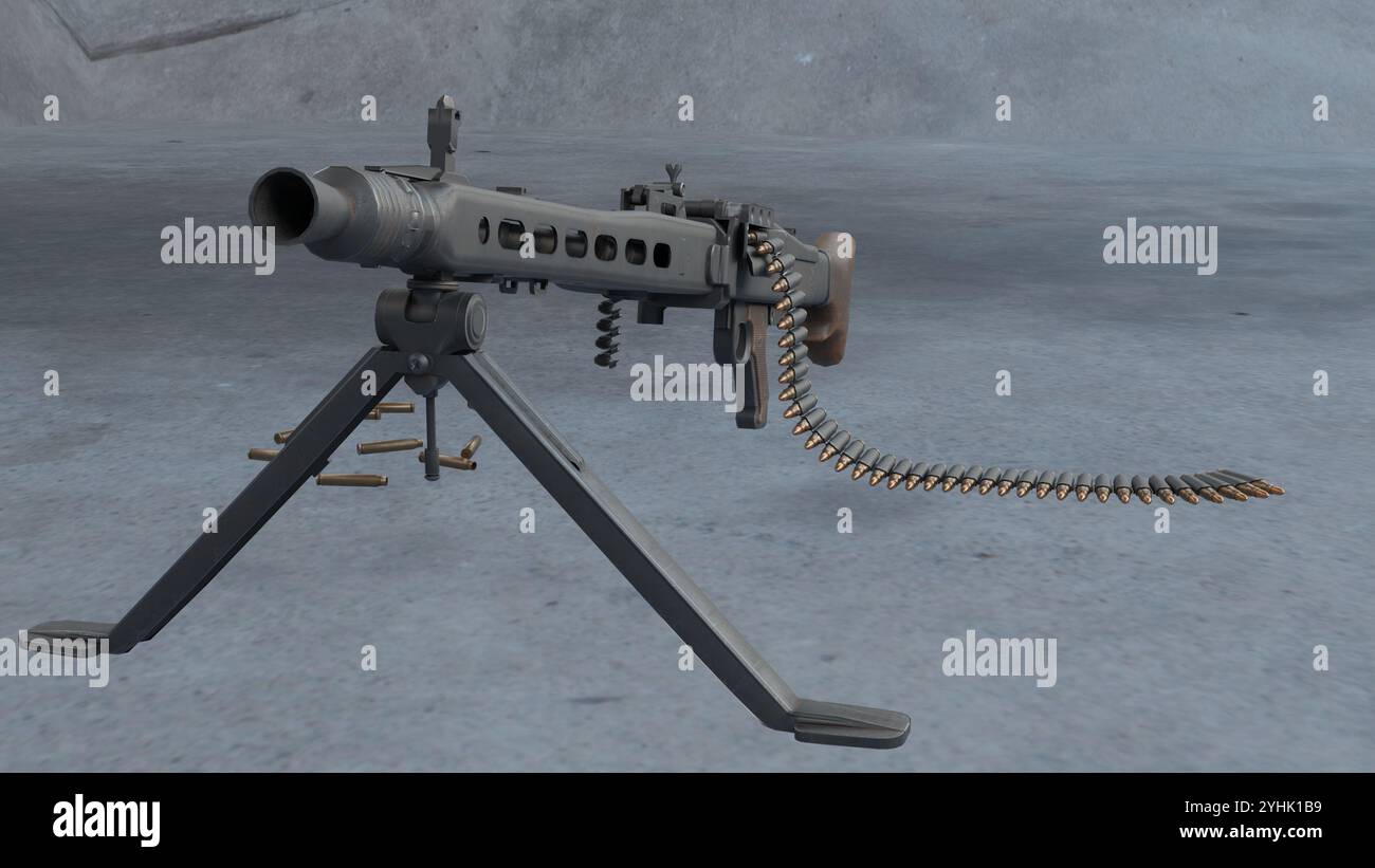 Machine Gun MG3 (MG1A3) with different different angle view 4k photos ...