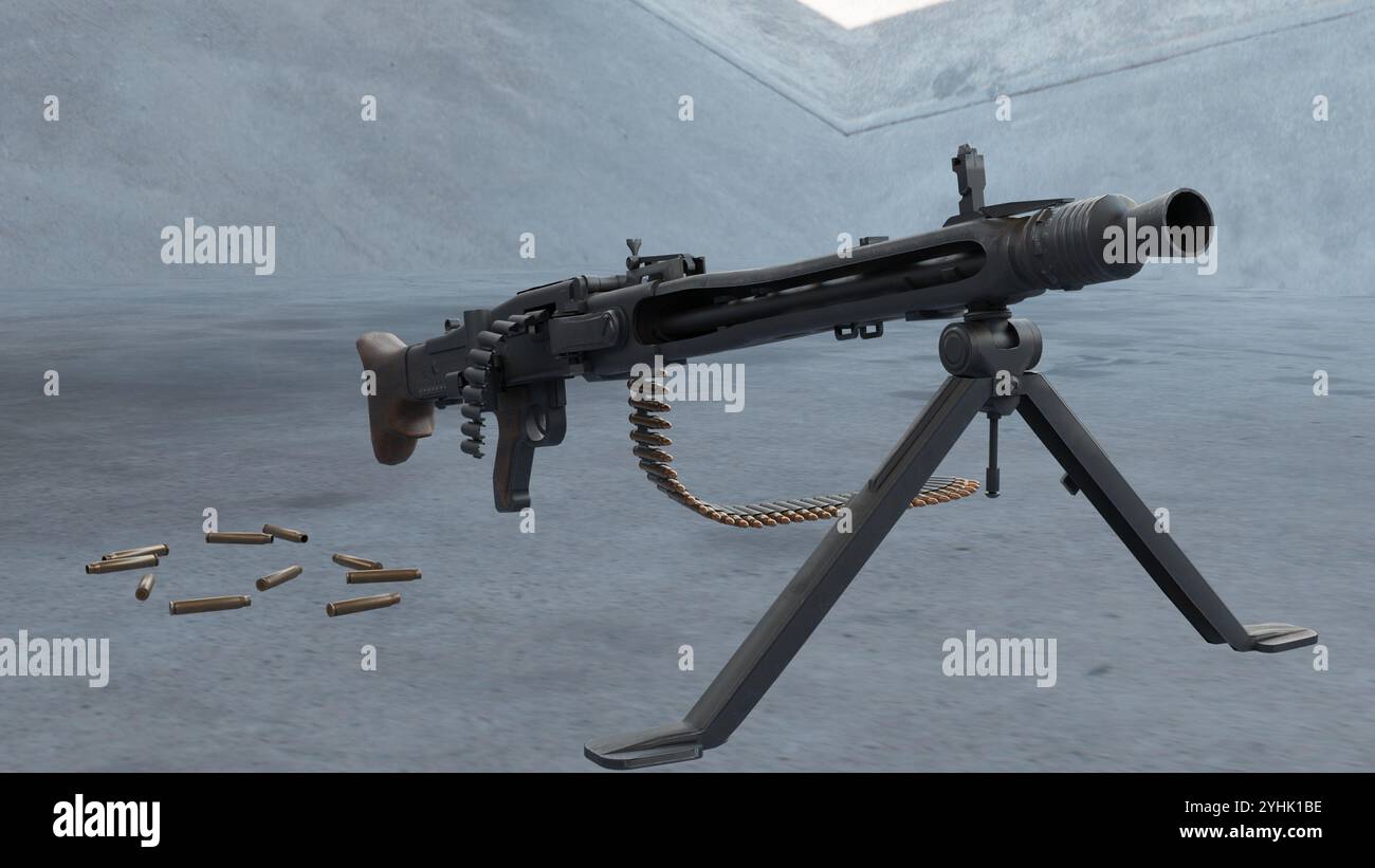Machine Gun MG3 (MG1A3) with different different angle view 4k photos ...