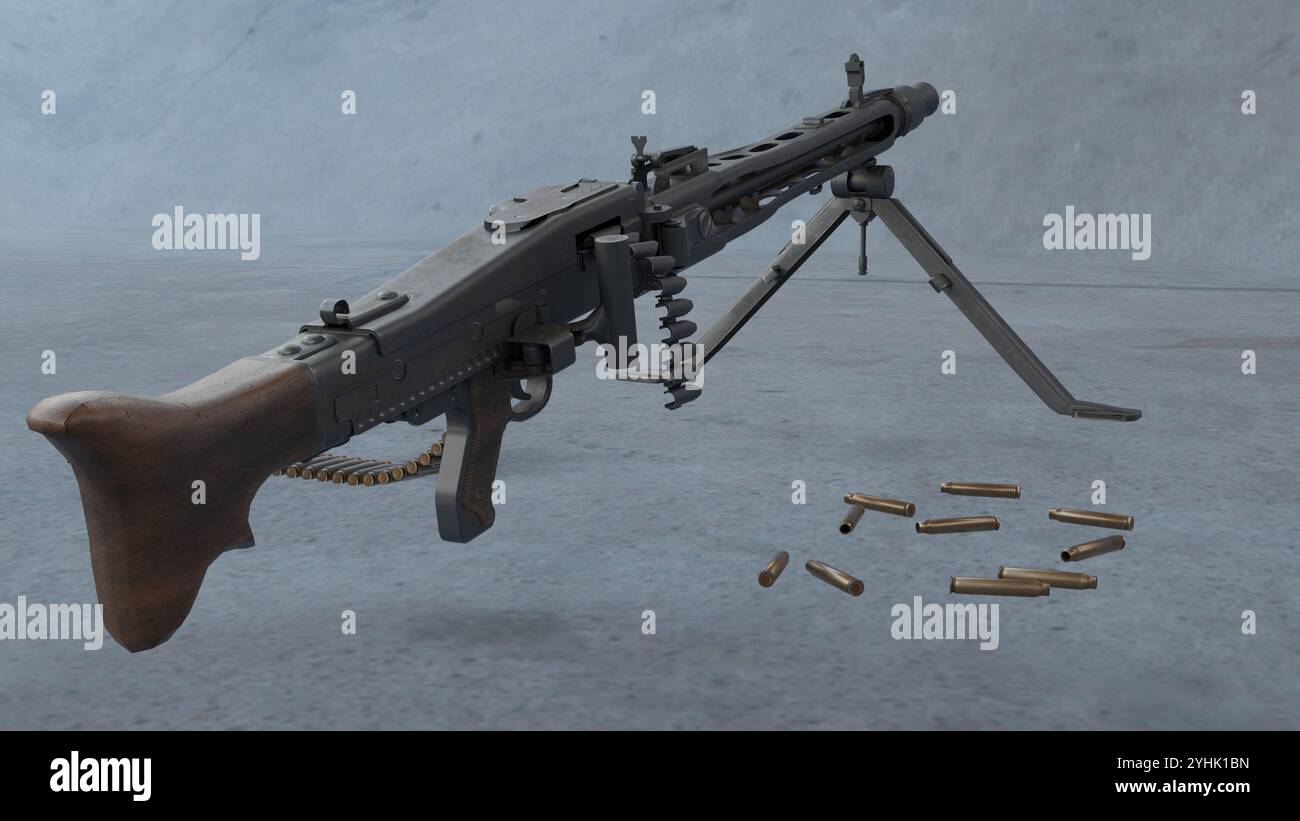 Machine Gun MG3 (MG1A3) with different different angle view 4k photos ...