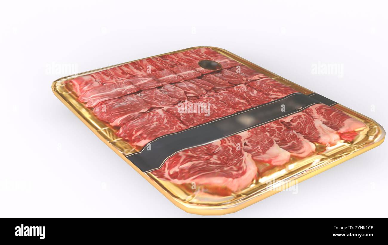 meat packet with white background Stock Photo - Alamy