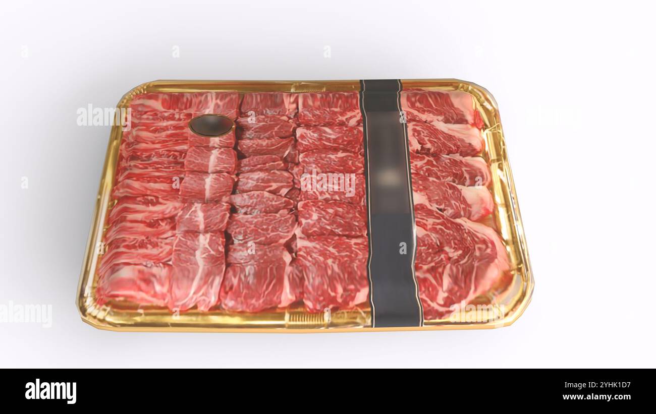 meat packet with white background Stock Photo - Alamy