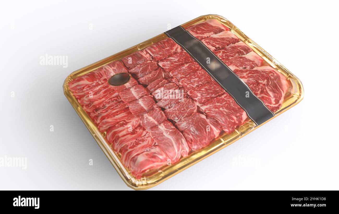 meat packet with white background Stock Photo - Alamy