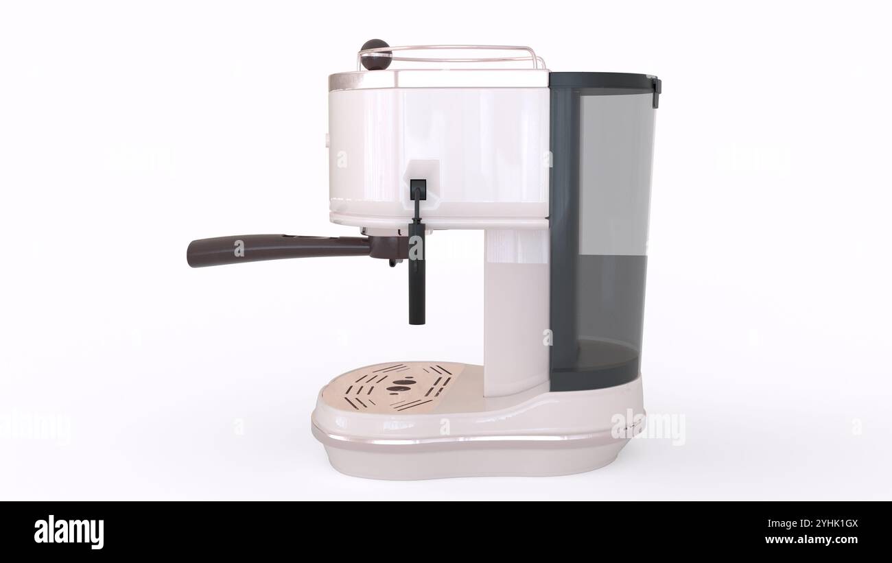 modern coffee maker machine with white background Stock Photo - Alamy