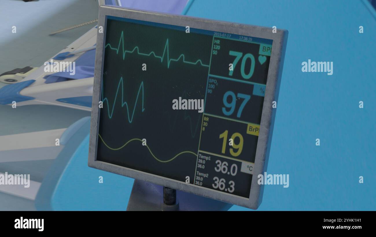 monitor with heart rate lcd photos Stock Photo - Alamy