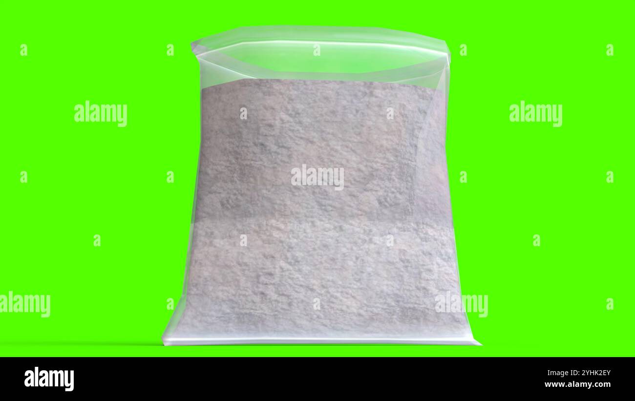 powder bag with green background Stock Photo - Alamy