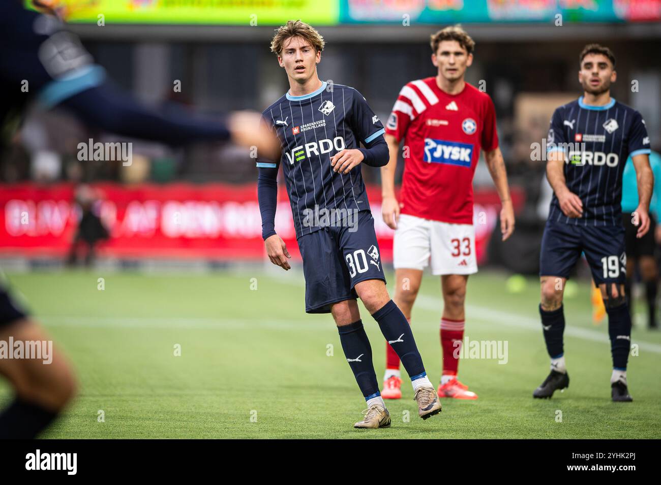 Silkeborg, Denmark. 10th, November 2024. Mike Themsen (30) of Randers ...