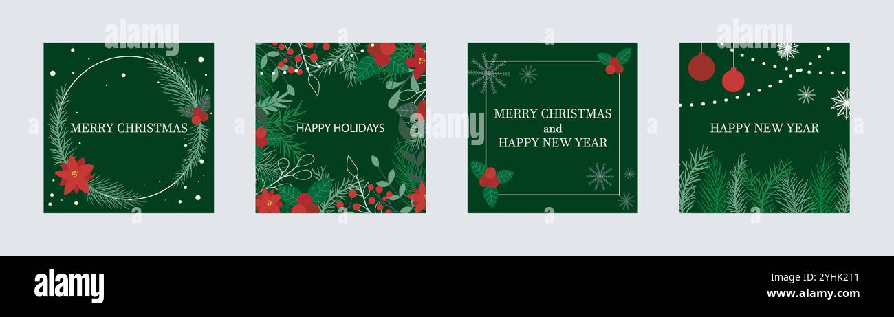 Set of square Christmas card designs Stock Vector Image & Art - Alamy