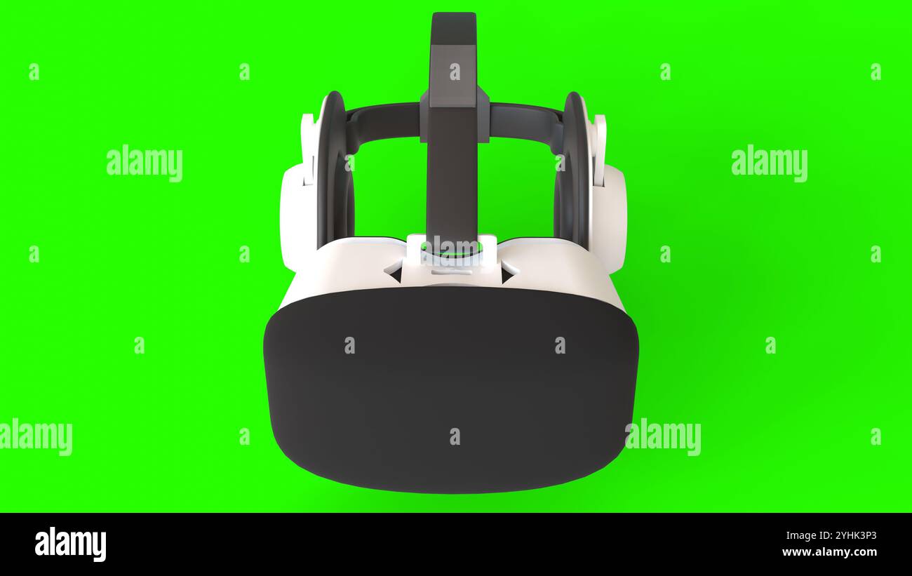 virtual reality box with green background Stock Photo - Alamy