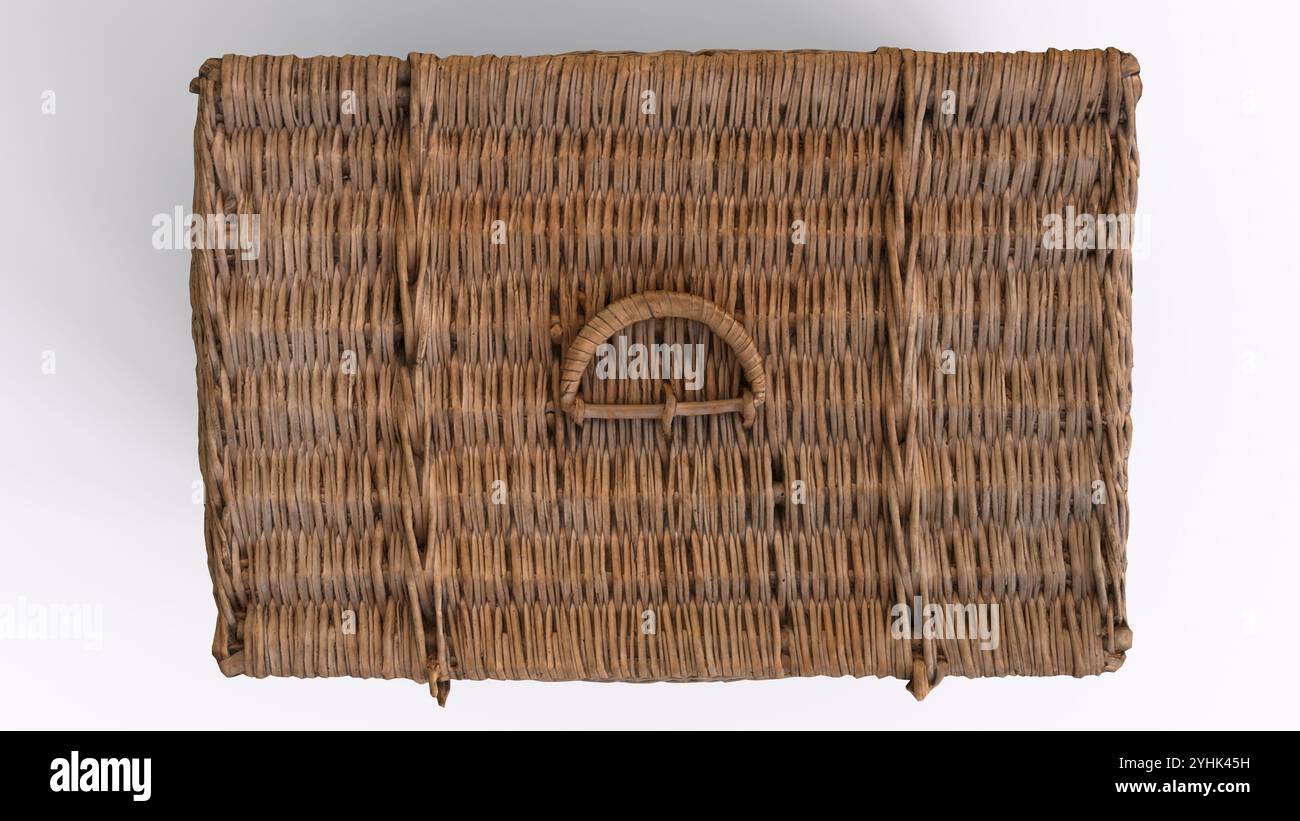 wicker crate with white background Stock Photo - Alamy