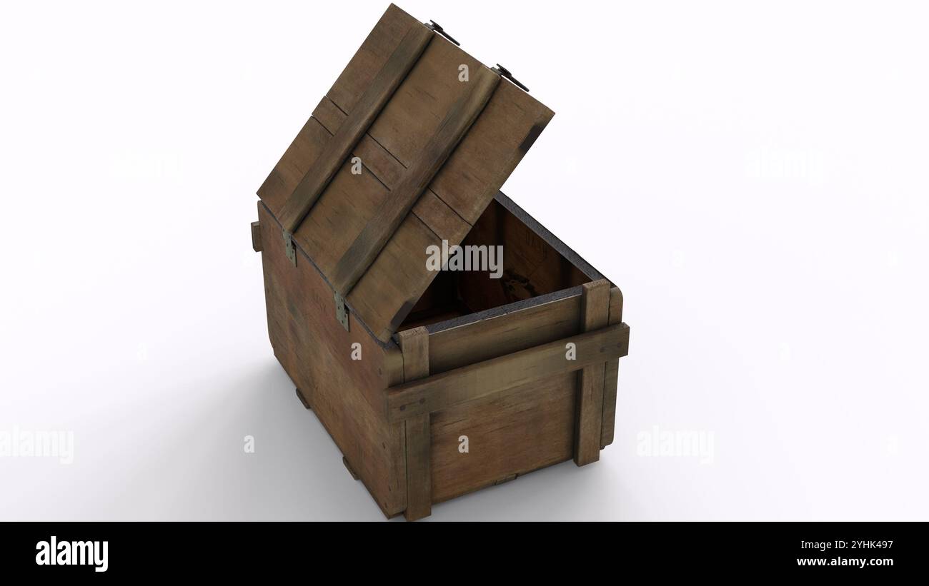 wooden box car white background Stock Photo - Alamy