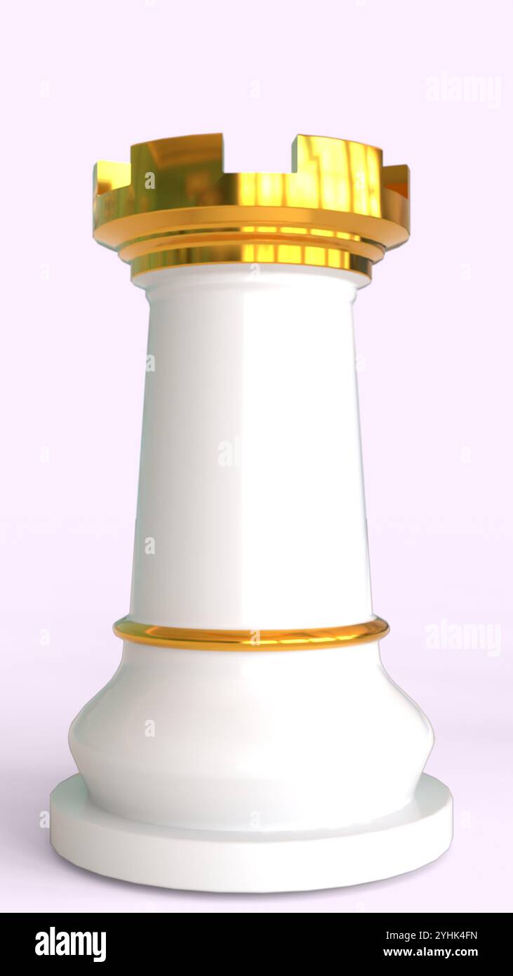 The Rook Chess Piece with white background Stock Photo - Alamy