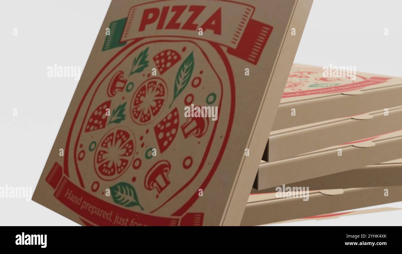 Pizza and Pizza Box with white background Stock Photo - Alamy
