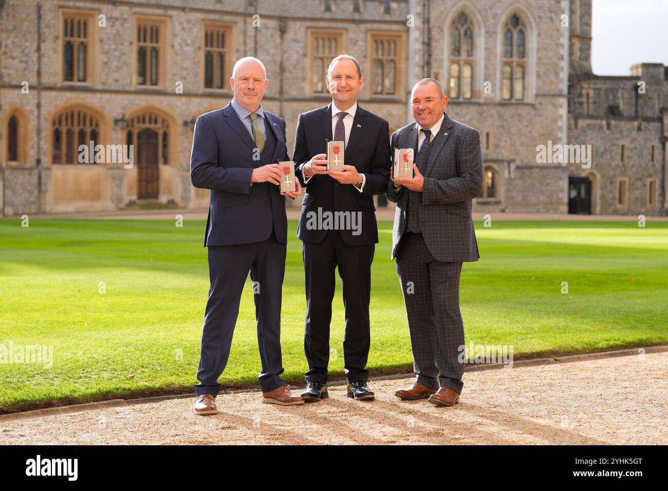 (left to right) Michael Palmer, Wing Commander Timothy Owen, and Andrew ...