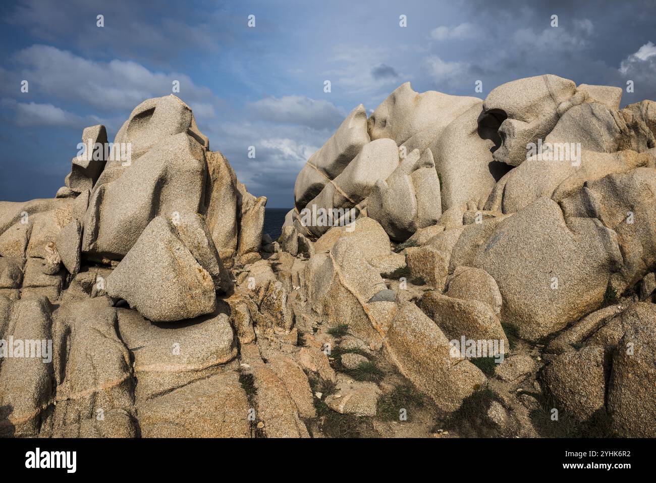 Bizarre and huge granite rocks by the sea, Capo Testa, near Santa ...