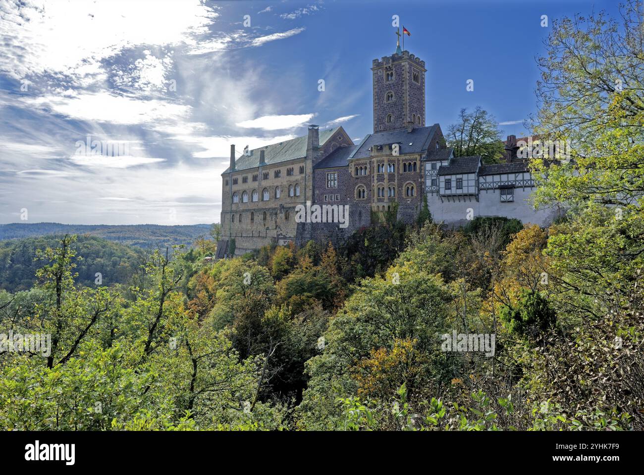 Wartburg Castle, a castle near Eisenach in the north-west Thuringian ...
