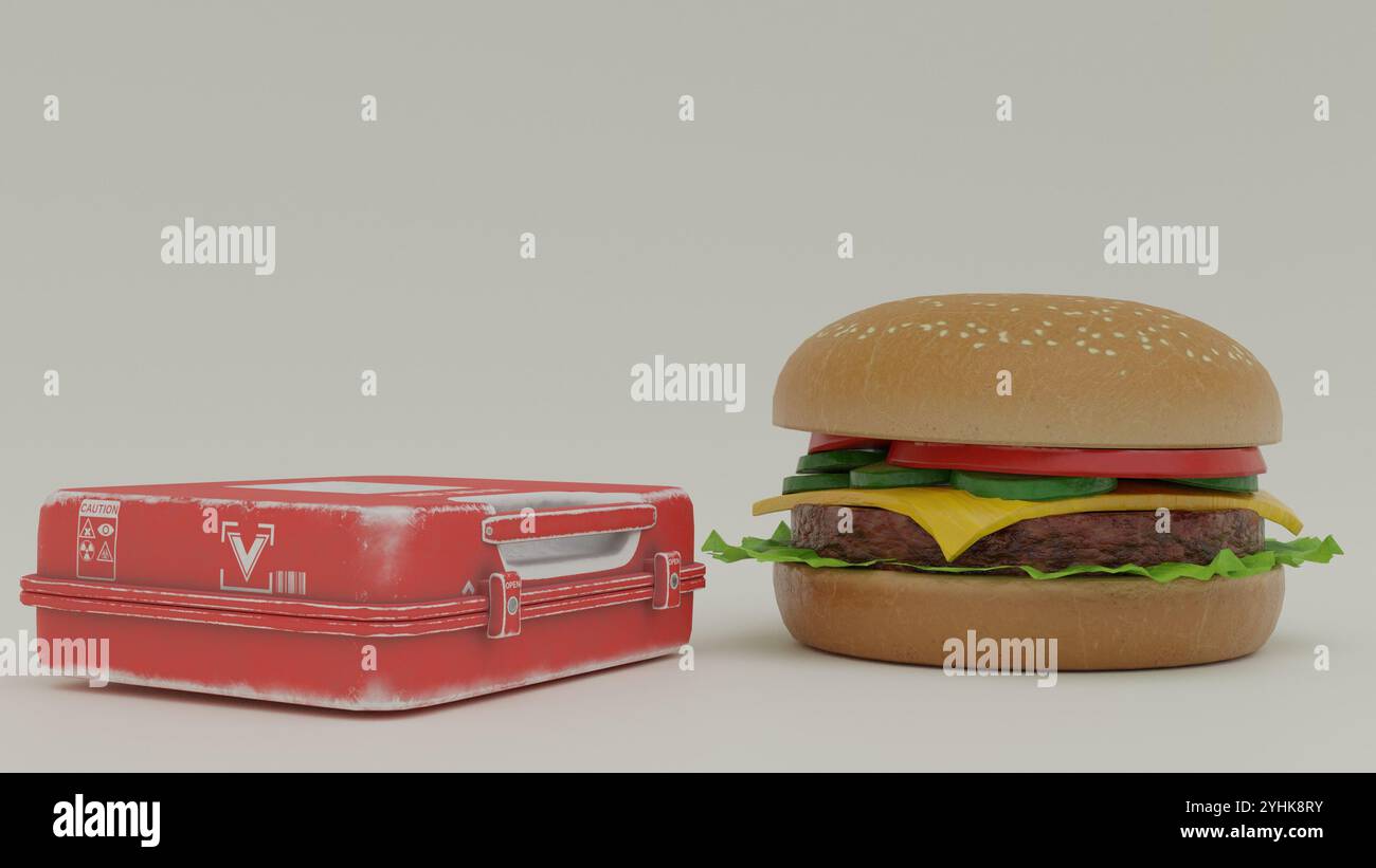 First Aid Kit and burger 4k photos Stock Photo - Alamy