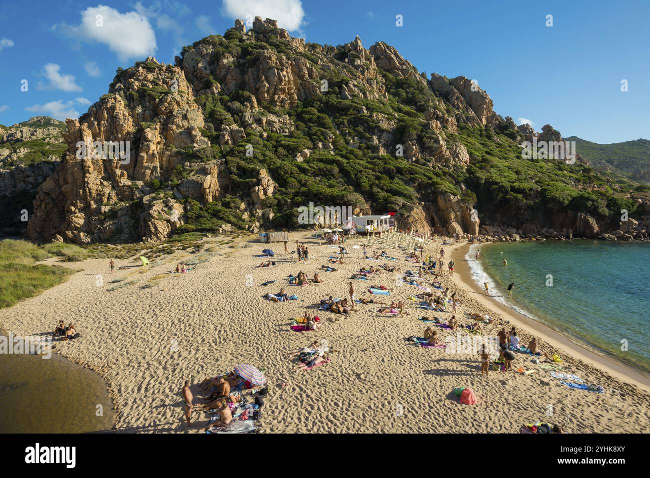 Red rocks and picturesque beach, Spiaggia di Cala li Cossi, Costa ...