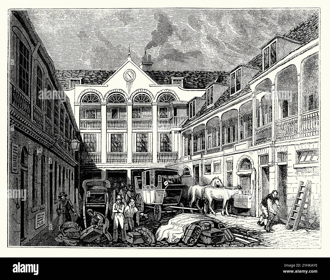 The courtyard of the Old Blue Boar tavern in Holborn, London, England ...