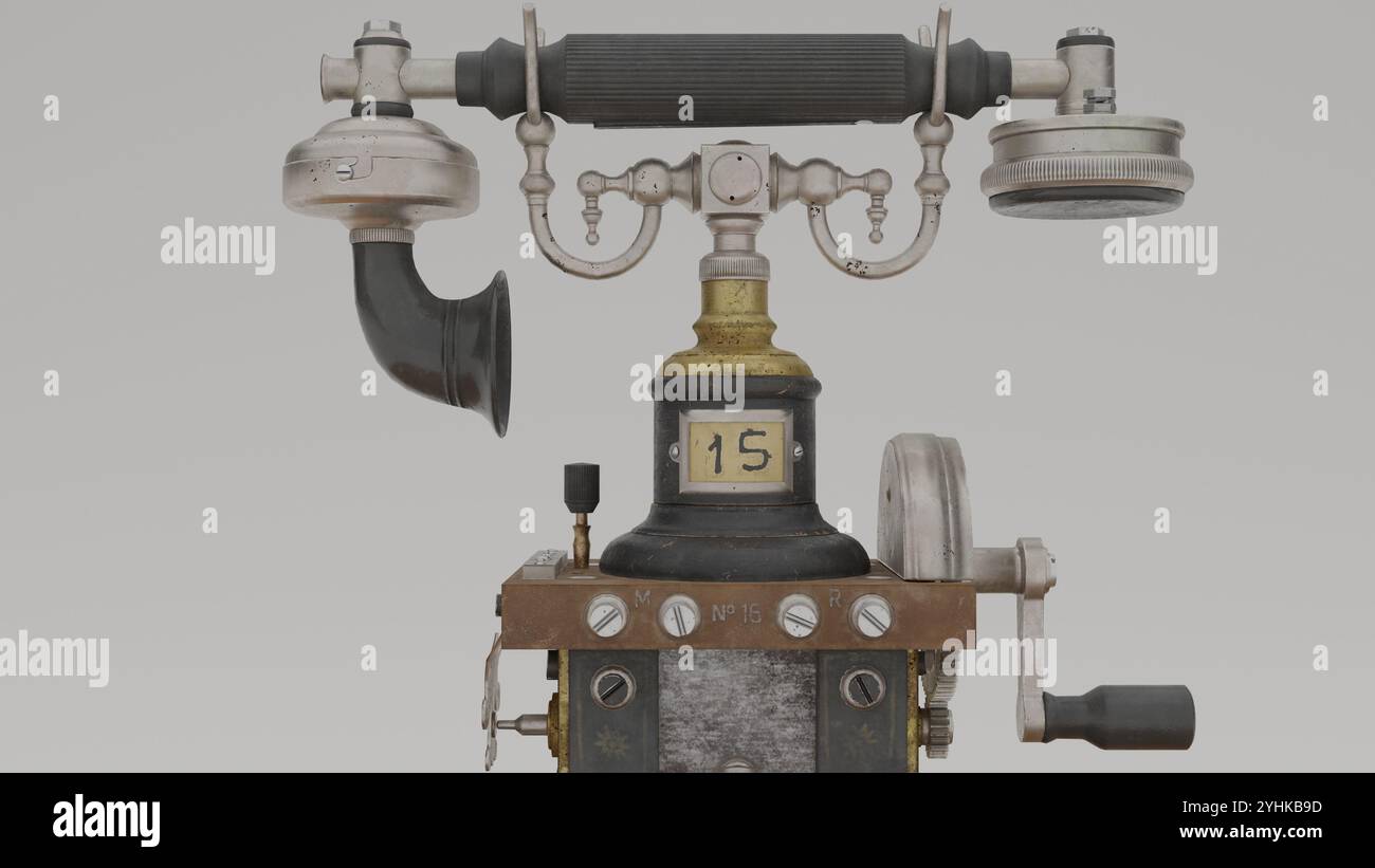 Antique telephone on school desk 4k photos. Antique Gear Telephone ...