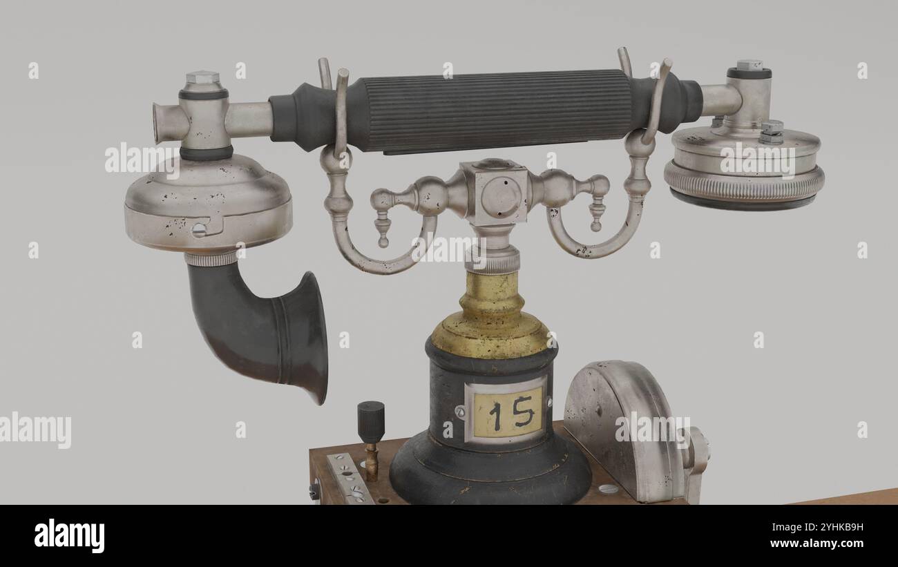 Antique telephone on school desk 4k photos. Antique Gear Telephone ...