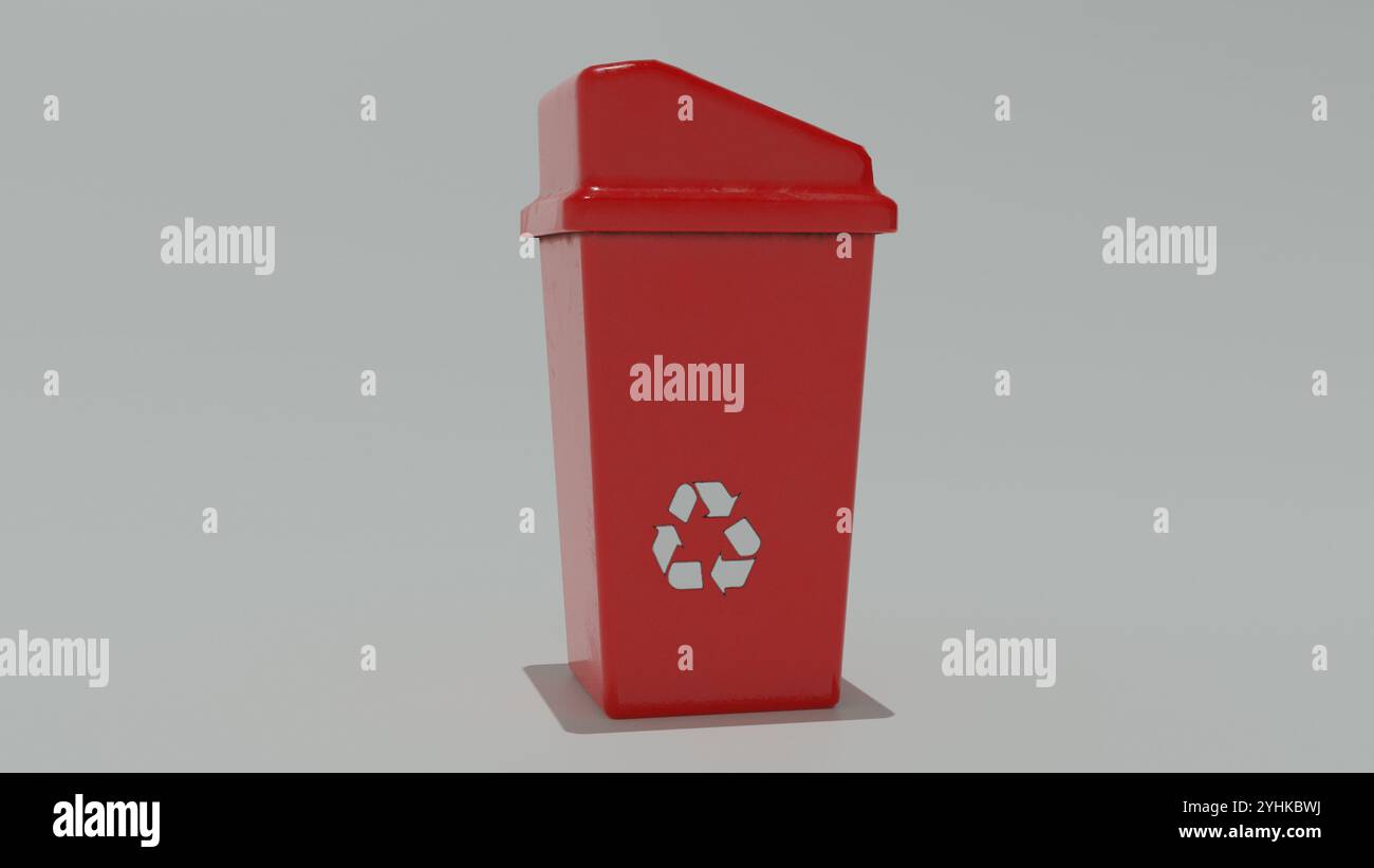 Red recycling bin hi-res stock photography and images - Alamy