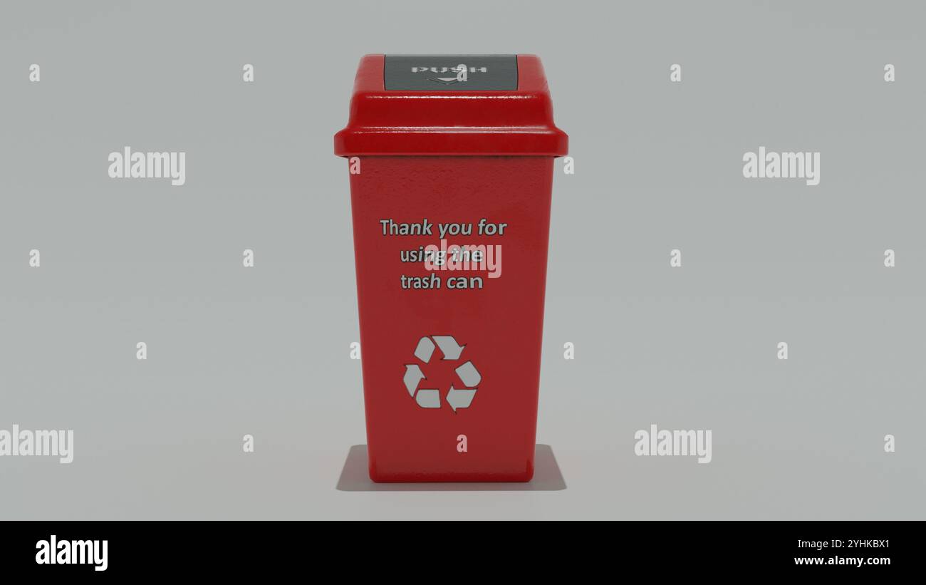 Red recycling bin hi-res stock photography and images - Alamy