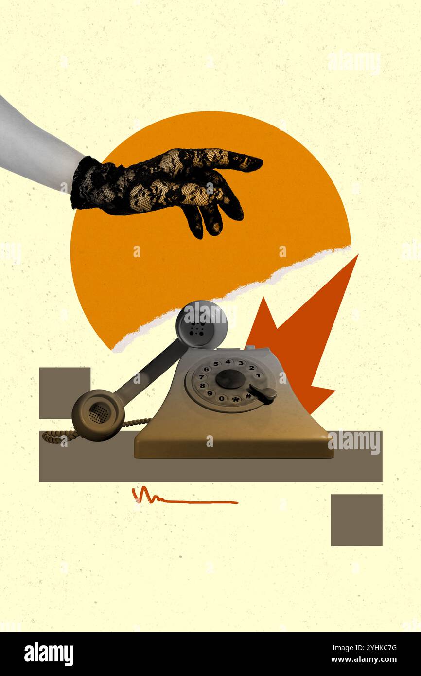 Composite trend artwork sketch image photo collage of anonymous hand ...