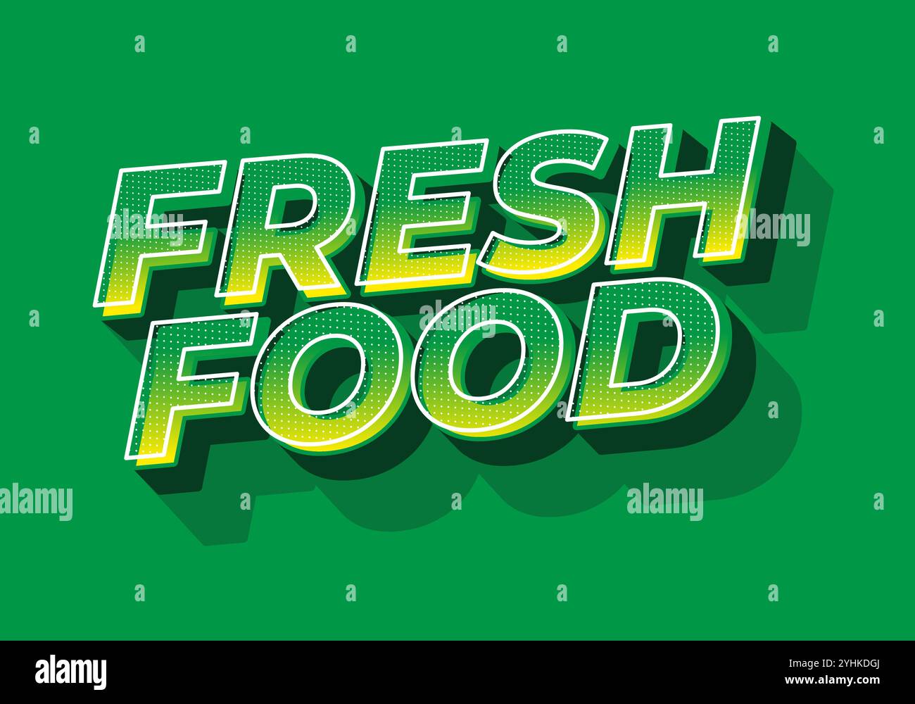 Fresh food. Text effect design for social media or digital ads, in bold ...