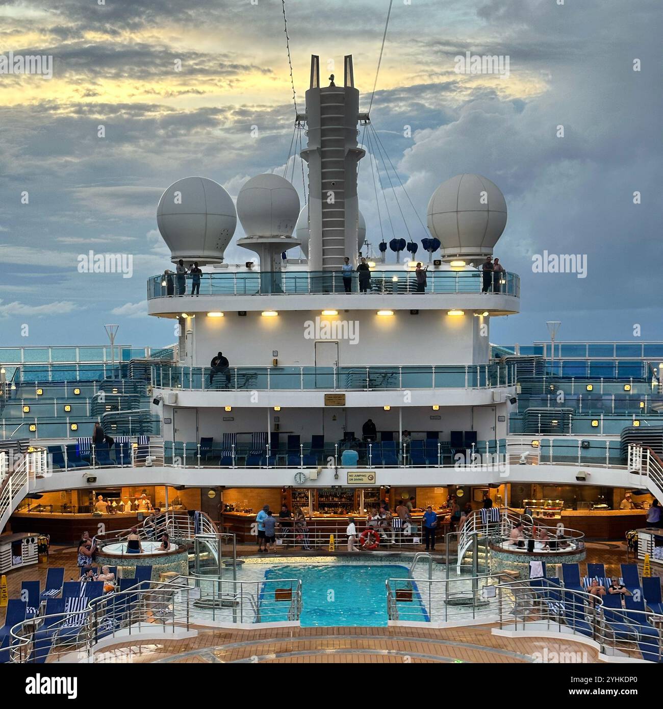 Regal Princess cruise ship deck early in the evening after a day in ...