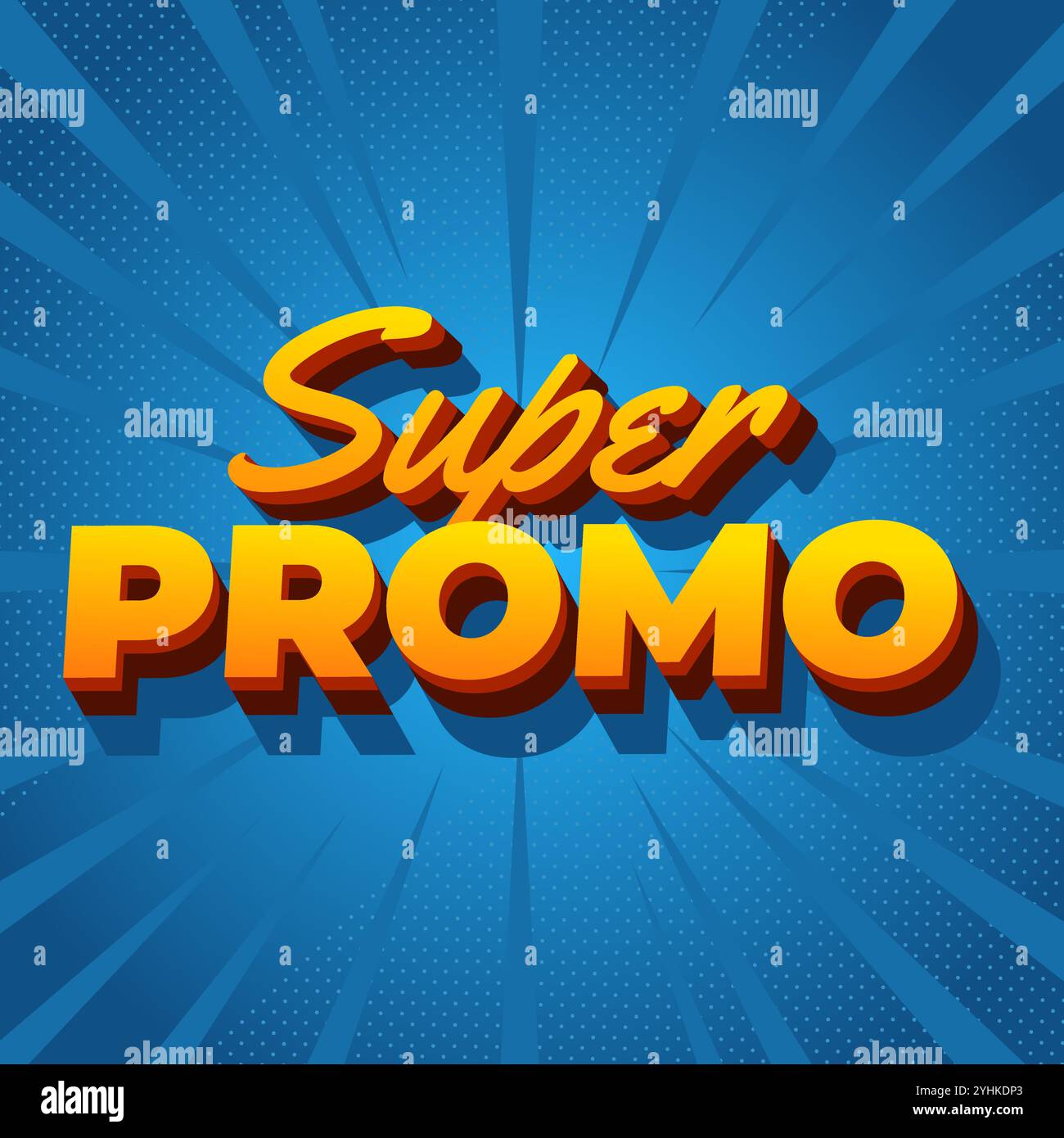 Super promo. Text effect design in square size with bold font and 3D ...