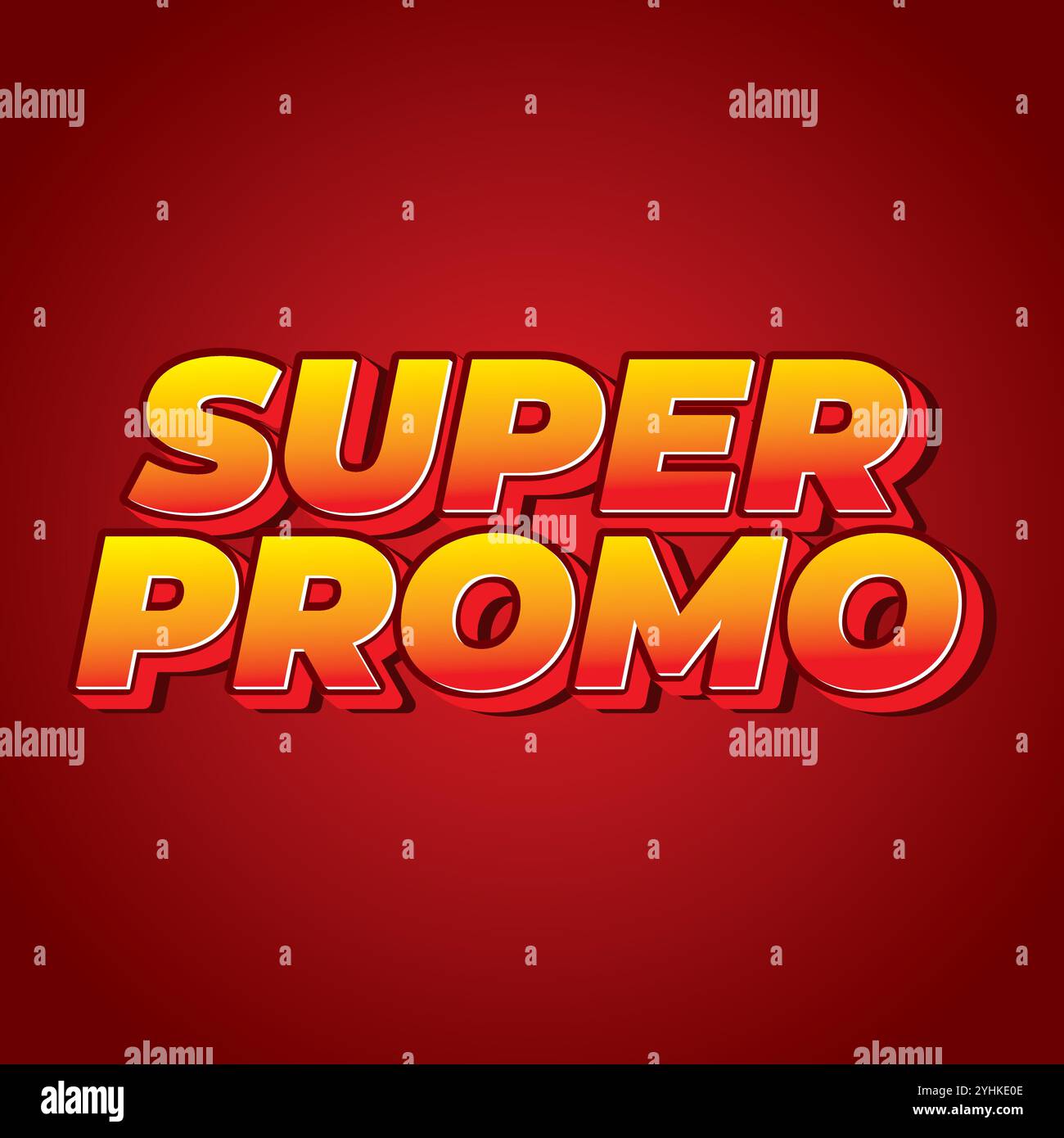 Super promo. Text effect design in square size with bold font and 3D ...