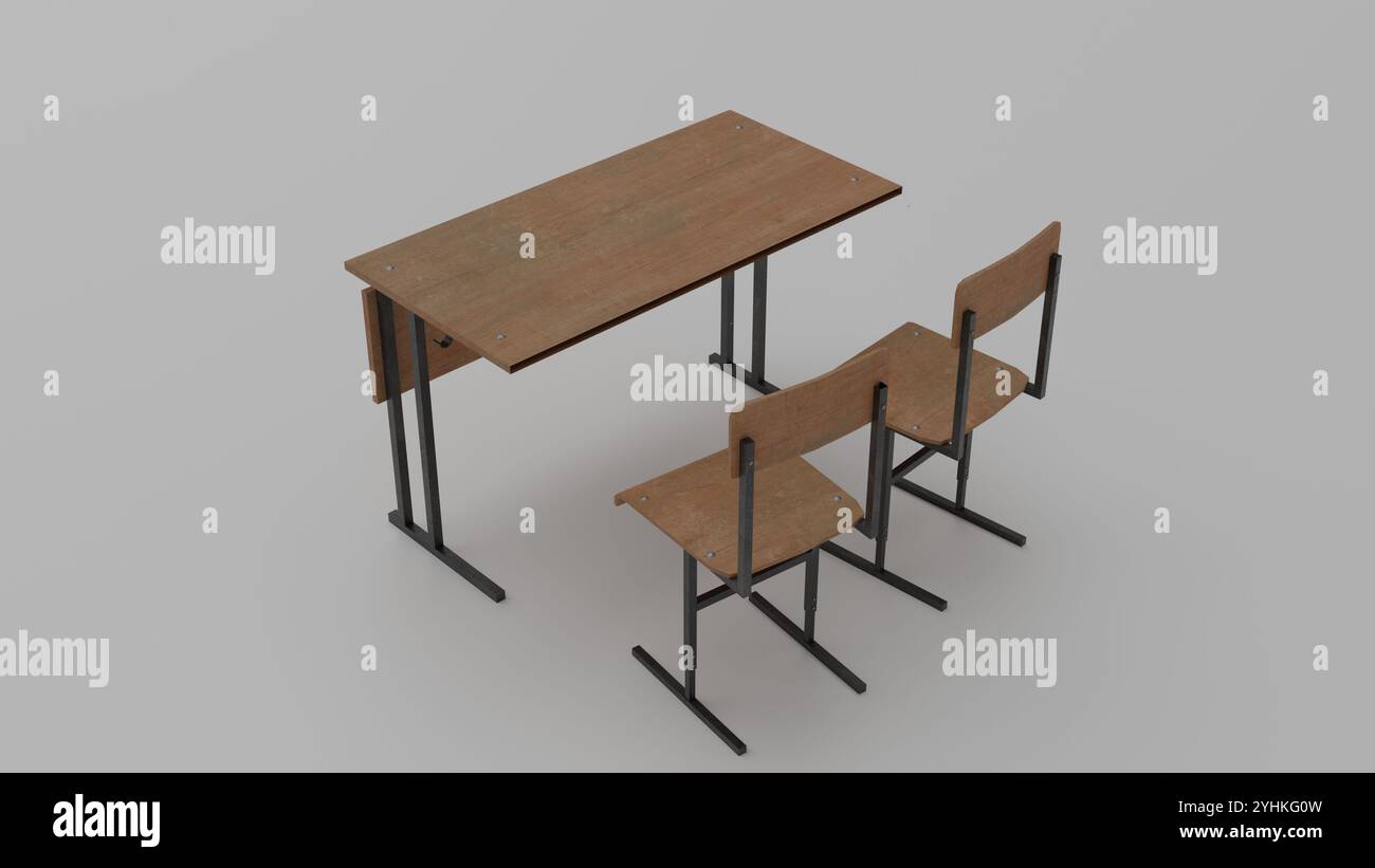 school wood desk and wood chair. 4k photo furniture. #furniture #desk # ...