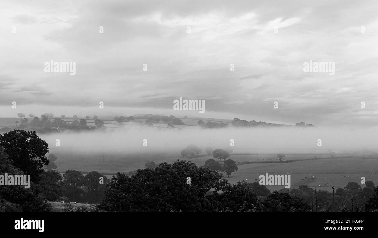 Devon fields sky Black and White Stock Photos & Images - Alamy