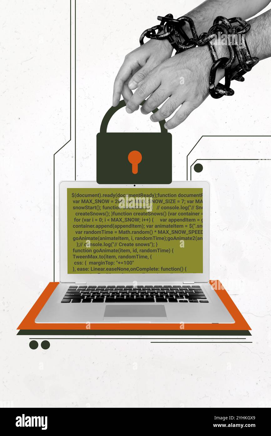 Composite trend artwork sketch image collage of hand fist gesture chain ...