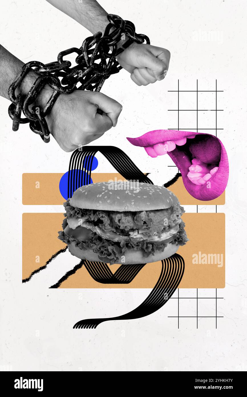 Composite trend artwork sketch image photo collage of hand fist gesture ...