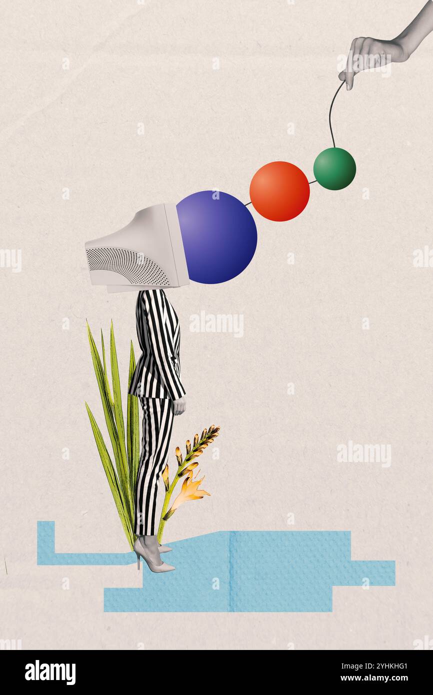 Composite trend artwork 3D sketch image photo collage of abstract ...