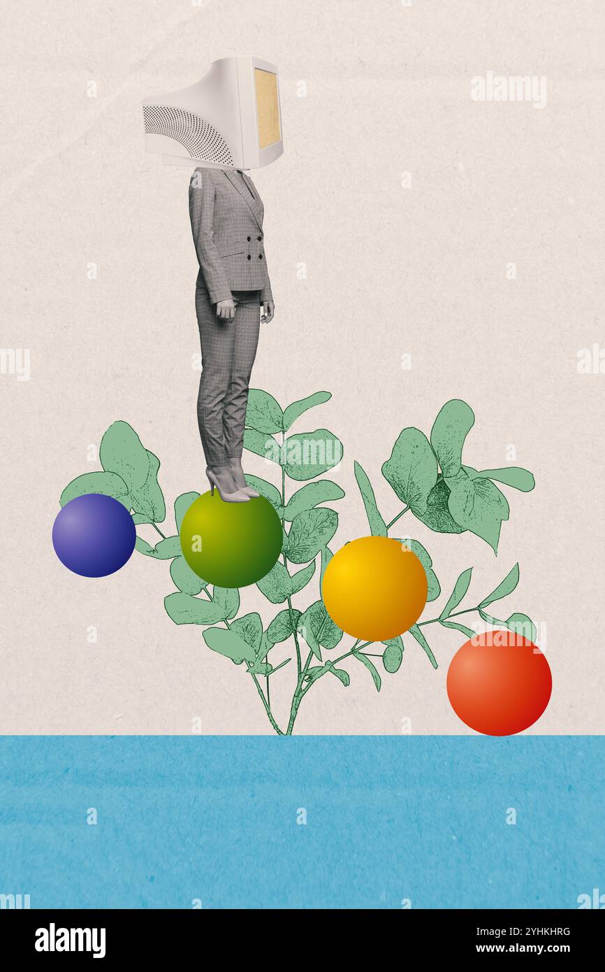 Composite trend artwork 3D sketch image photo collage of headless ...