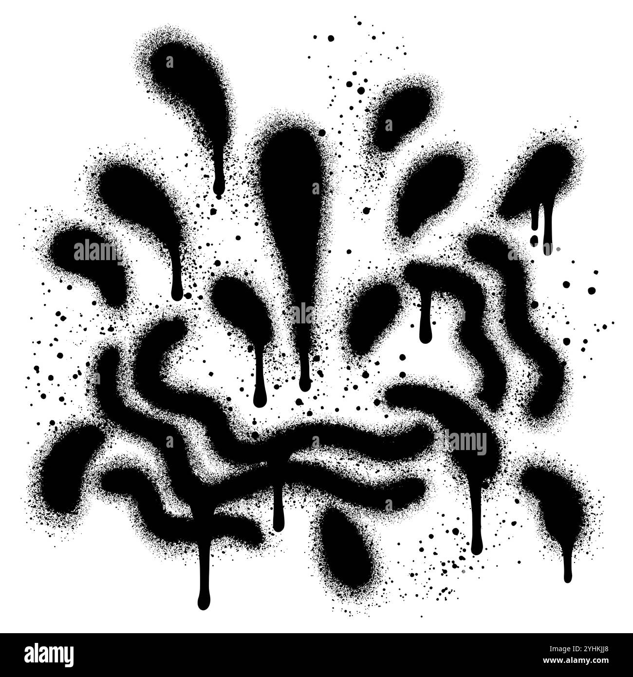Water drop icon graffiti with black spray paint. vector illustration ...