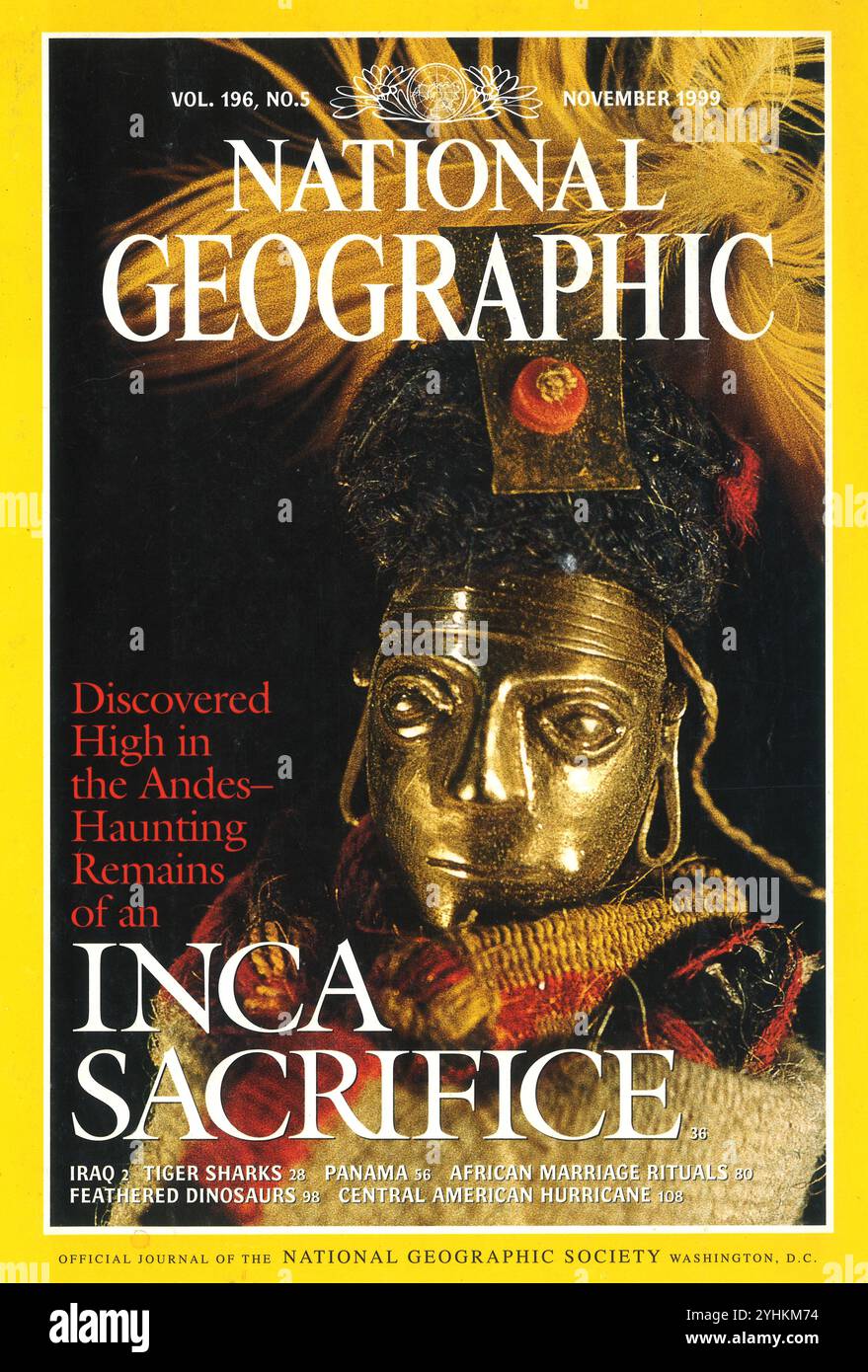 National Geographic magazine cover November 1999 - Inca Sacrifice Stock ...