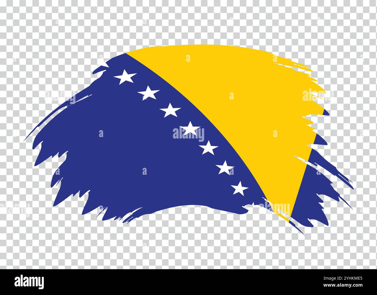 Flag of Bosnia and Herzegovina with distressed paint stroke brush ...