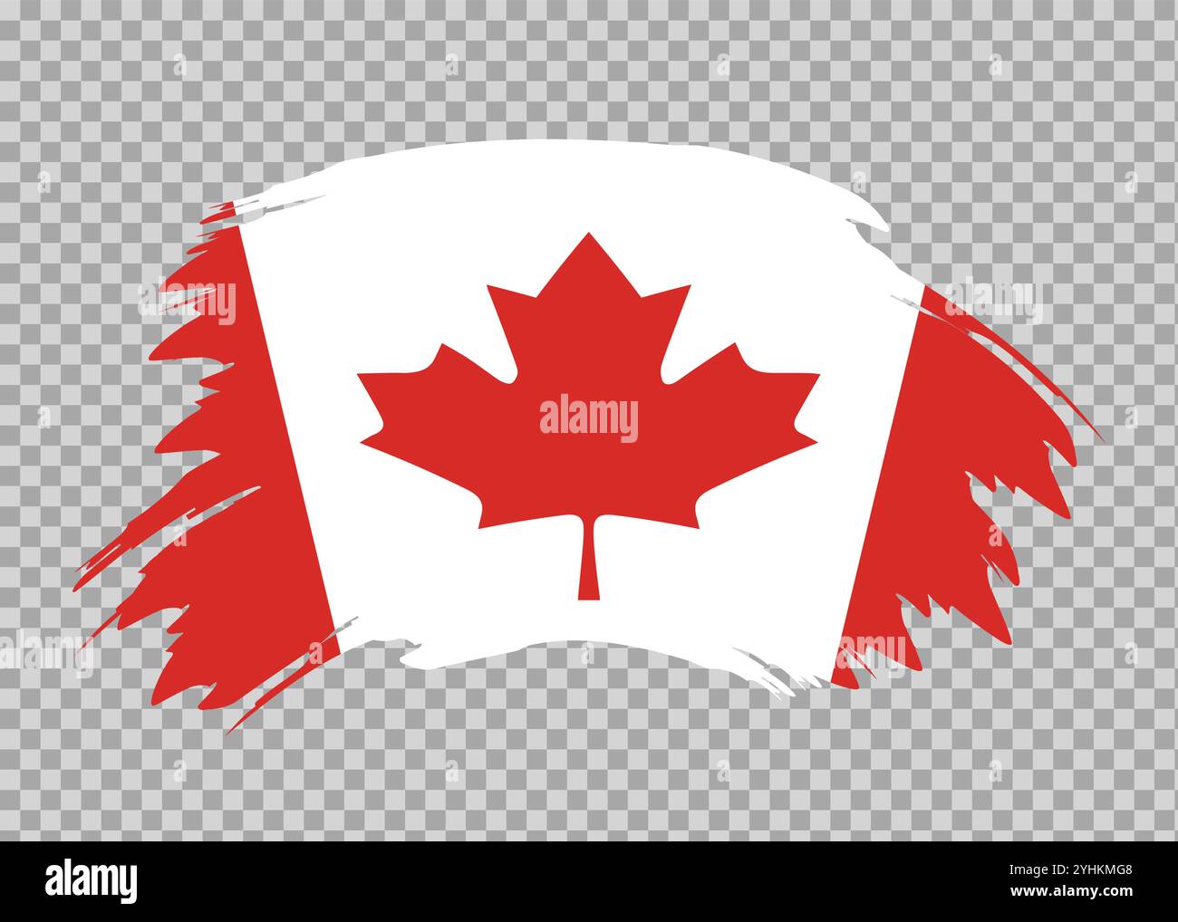 Flag of Canada with distressed paint stroke brush effect on isolated ...