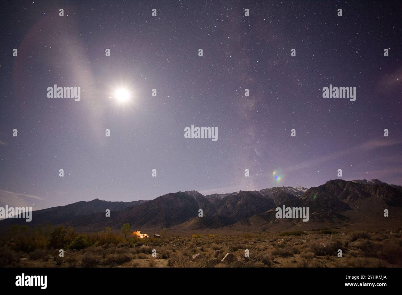 The night sky glows above the remote Alabama Hills in Eastern ...