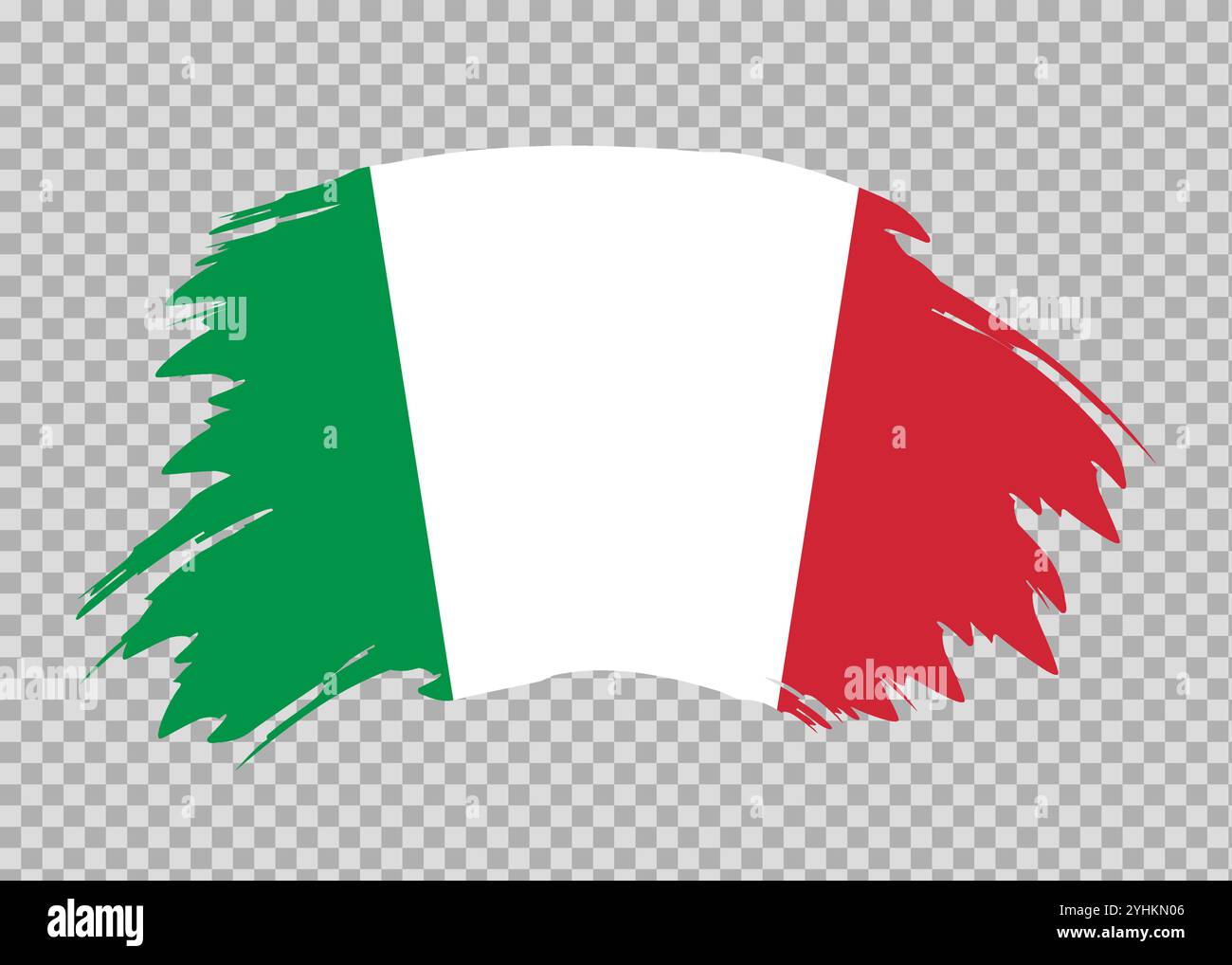 Flag of Italy with distressed paint stroke brush effect on isolated ...