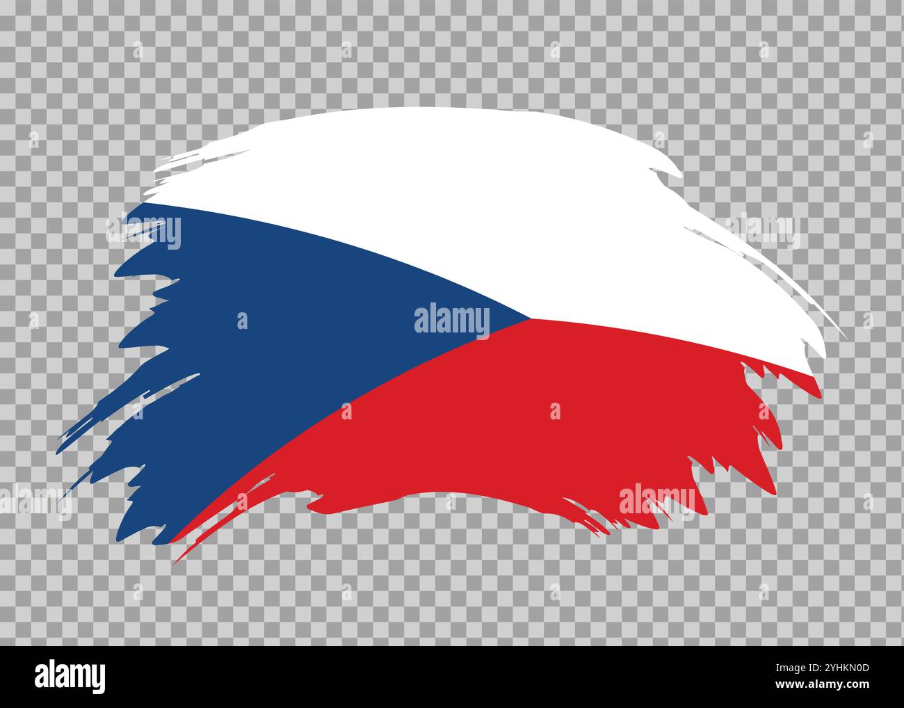 Flag of Czech Republic with distressed paint stroke brush effect on ...