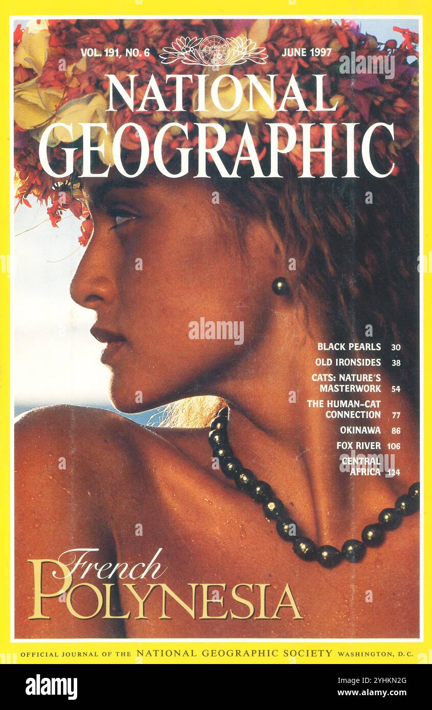 National Geographic magazine cover, June 1997 - French Polynesia Stock ...