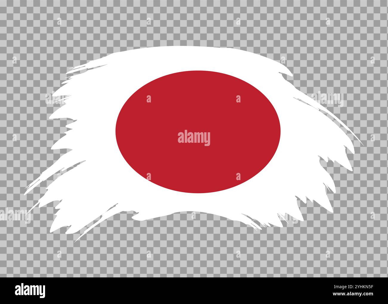 Flag of Japan with distressed paint stroke brush effect on isolated ...